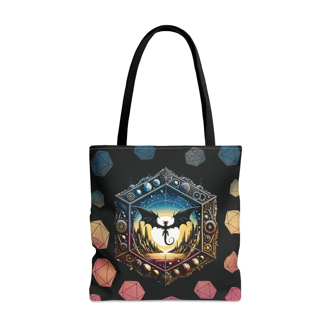 Dnd Dragon Gothic Tote Bag, Dungeon Master Gift, Dnd Accessories, D20 ...
