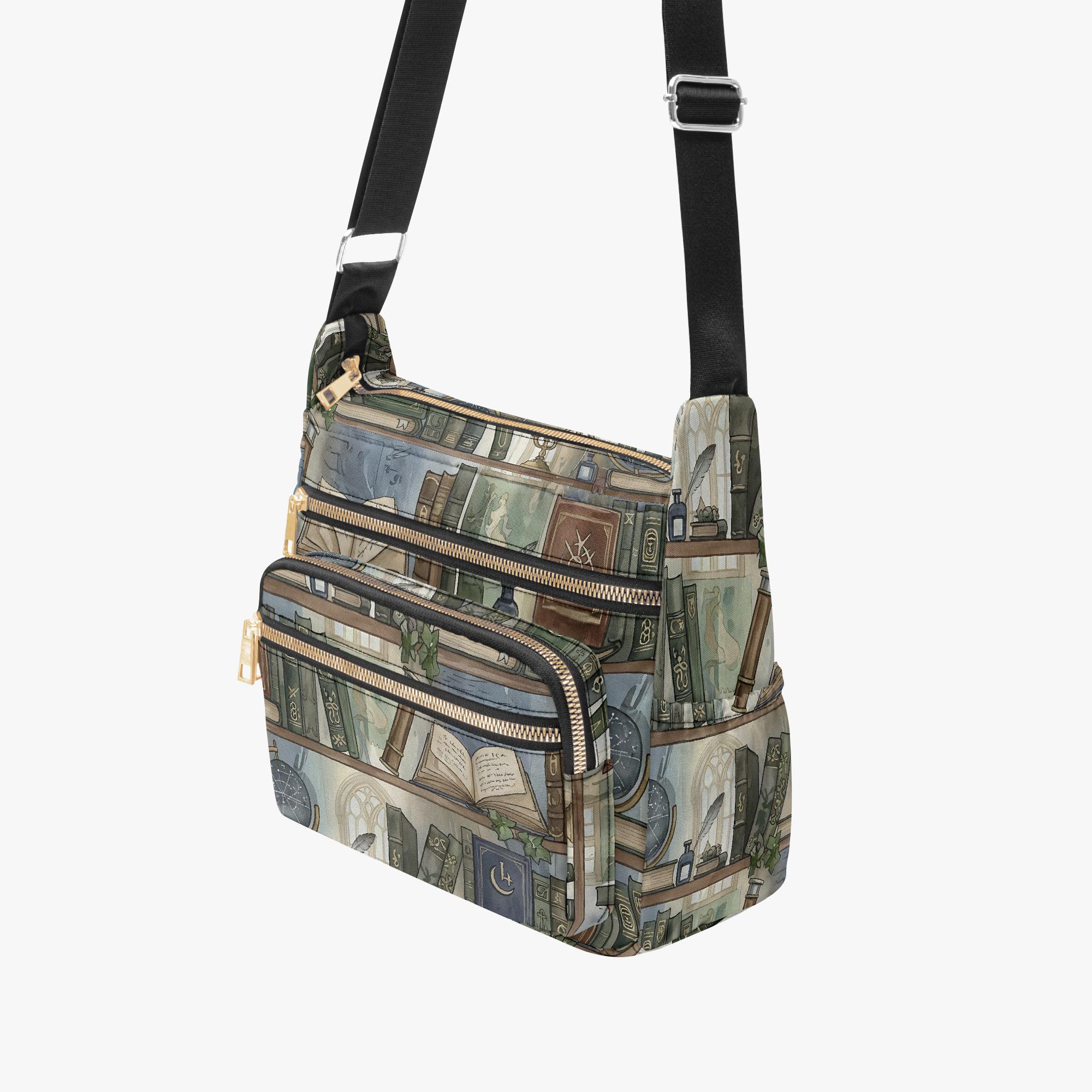 Bookish Library Crossbody Bag, Dark Academia Shoulder Satchel, Literary ...