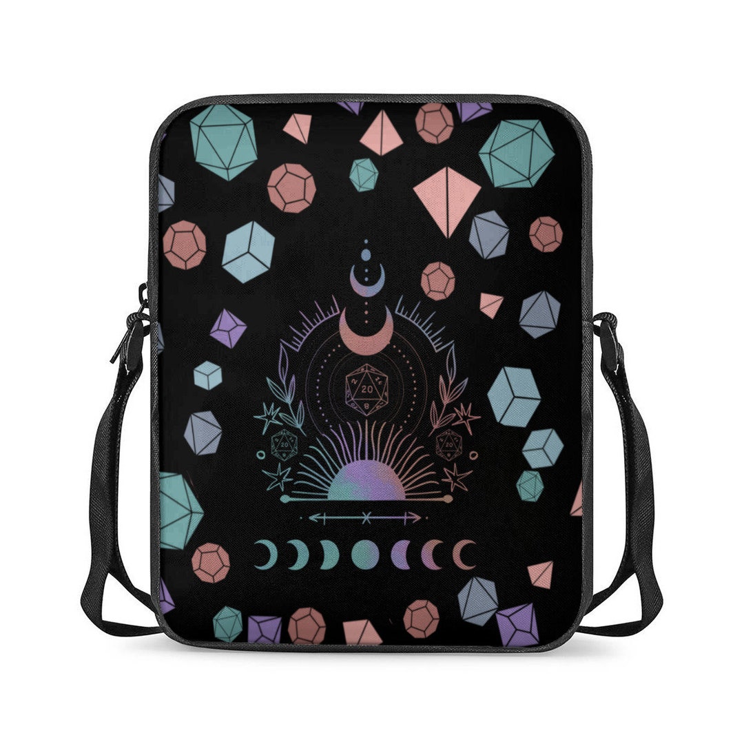 D20 Dice Messenger Bag: Dnd Satchel With Moon Phase Design - Etsy