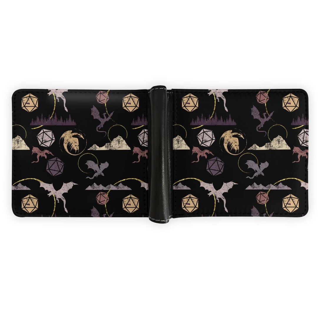 Dnd Dragon Dice Bifold Wallet, DM Leather Men Accessory, Dungeon Master ...