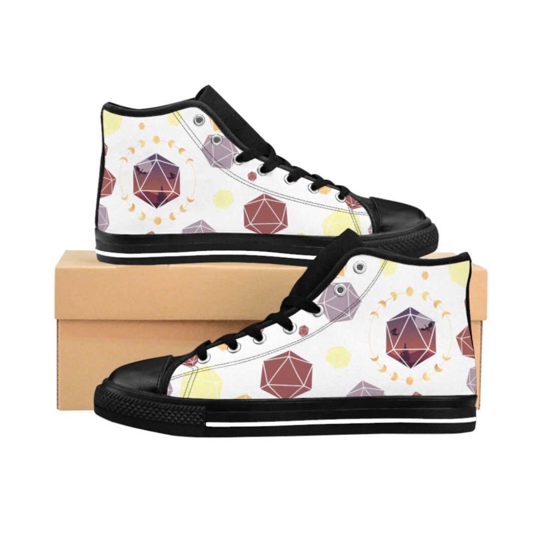 DND Women's Sneakers, D20 Dice Gifts, Canvas Sneakers, Women Shoes, Dnd ...