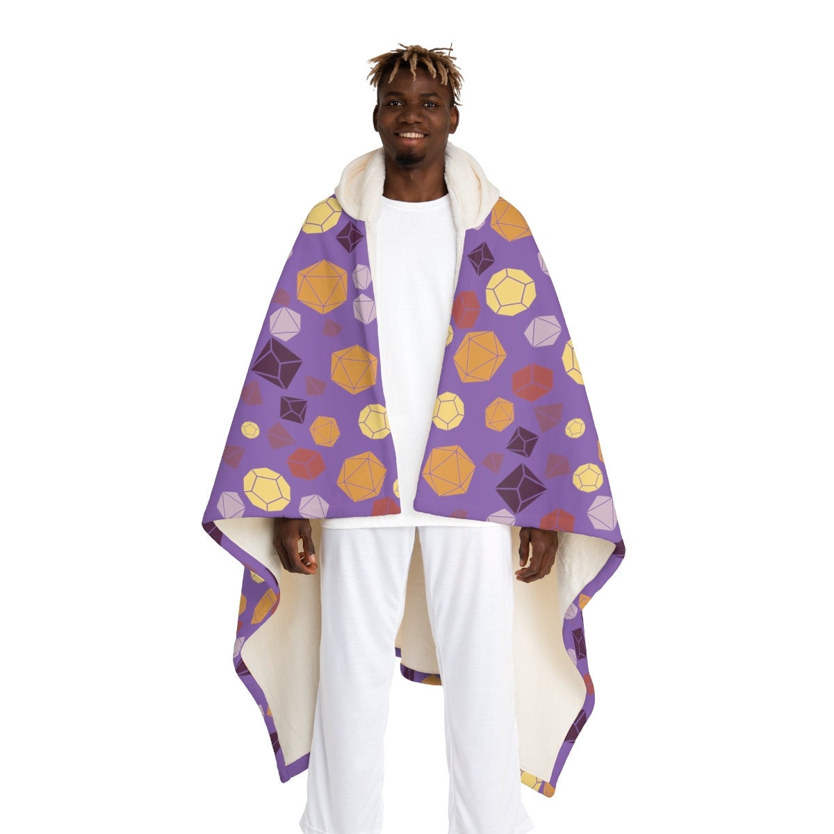 Dnd Hooded Blanket Dnd Sherpa Fleece Dnd Dice Blanket - Etsy