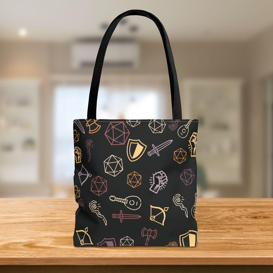 Dnd Tote Bag: RPG Dice & Class Icons - Etsy