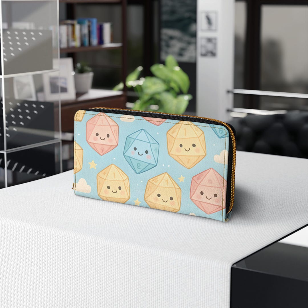 Kawaii Dice Wallet: Pastel D20 Vegan Leather TTRPG Purse - Etsy
