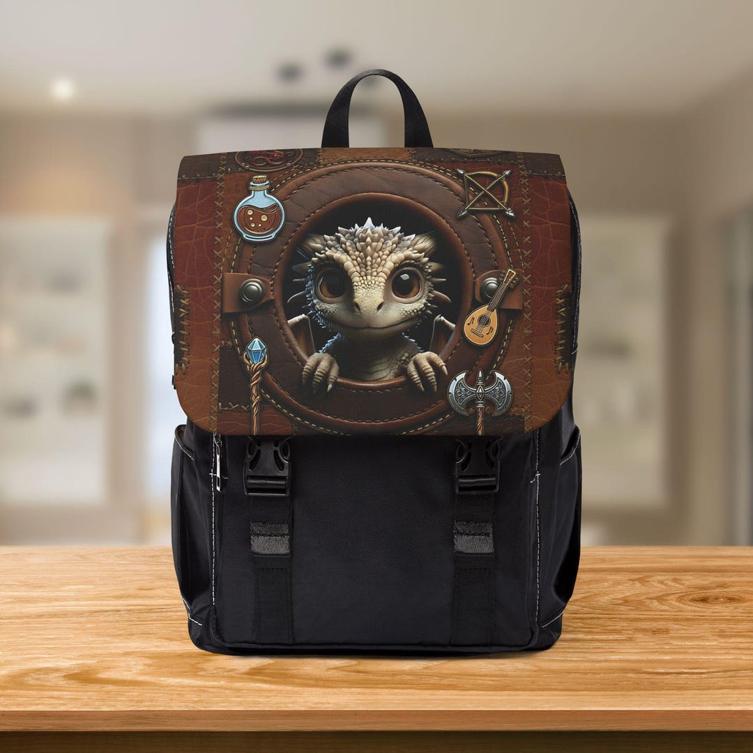 Dragon RPG Shoulder Backpack, Dnd Canvas Bag, Dungeon Master Gift ...