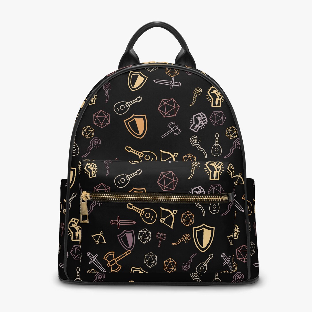 Mini Dnd Leather Backpack Purse, RPG Dice Sword Print - Etsy Canada