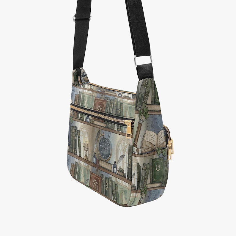 Bookish Library Crossbody Bag, Dark Academia Shoulder Satchel, Literary ...