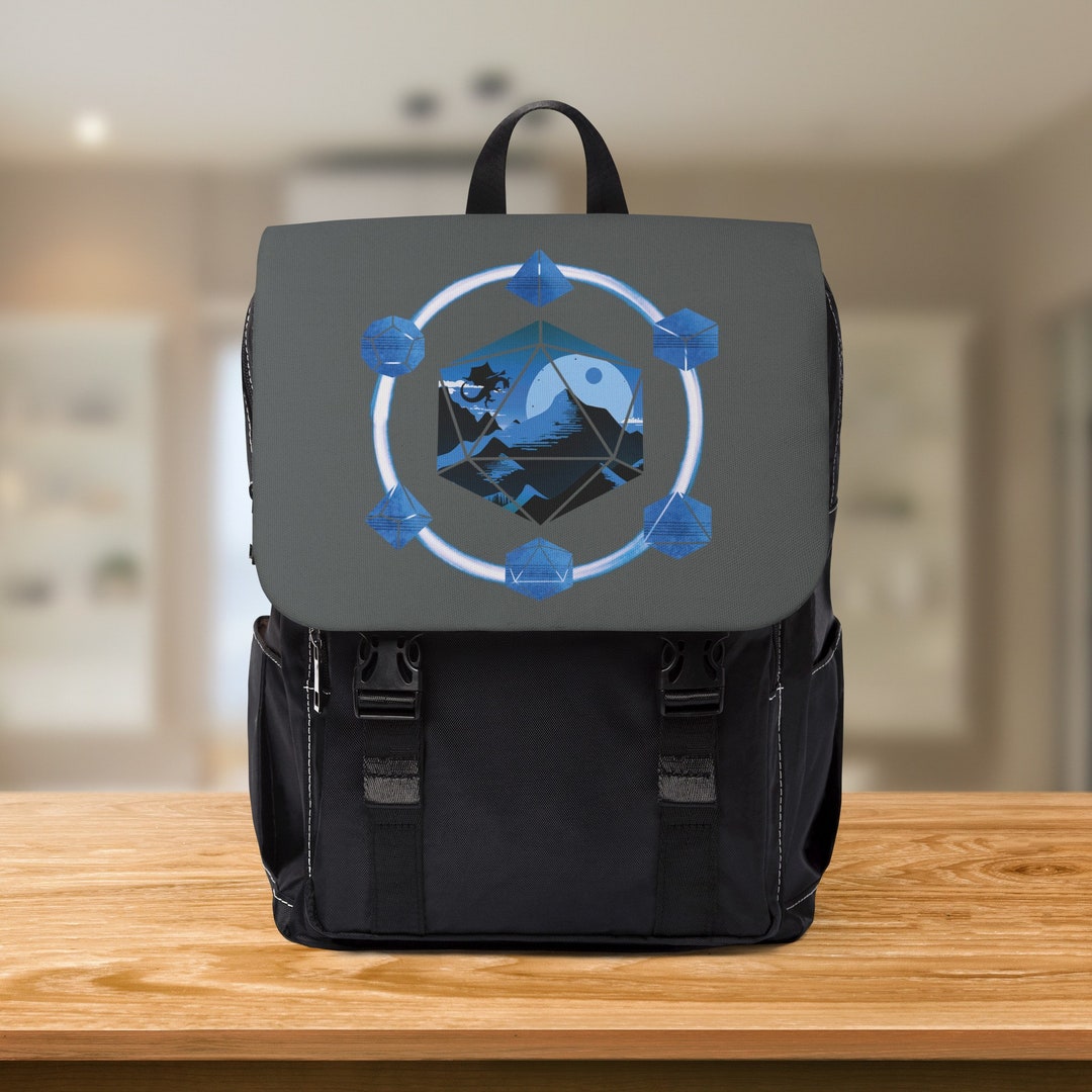 Dnd Backpack, Camping Style, D20 Dice Bag, Laptop Backpack, Outdoor Art ...