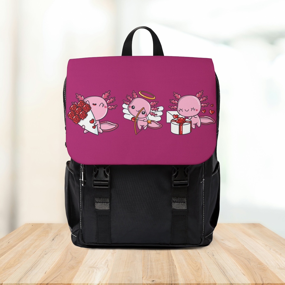 Axolotl Backpack, Laptop Backpack, Mini Backpack, Canvas Backpack ...