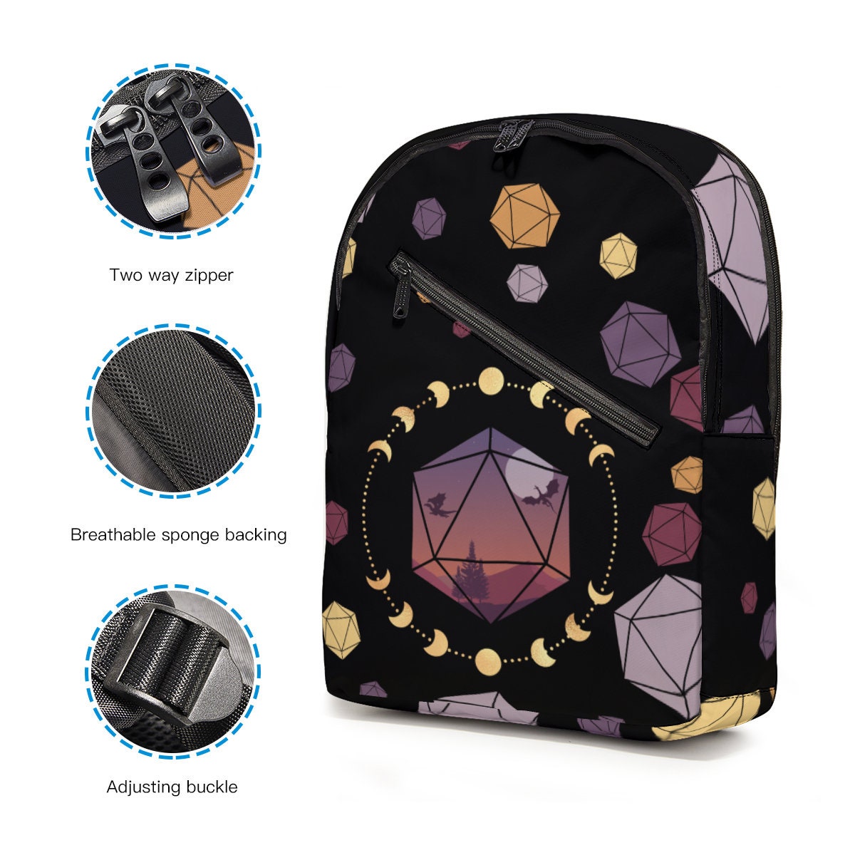 Dnd Backpack Laptop Backpack Dnd Dice Bag Dnd Leather Bag - Etsy