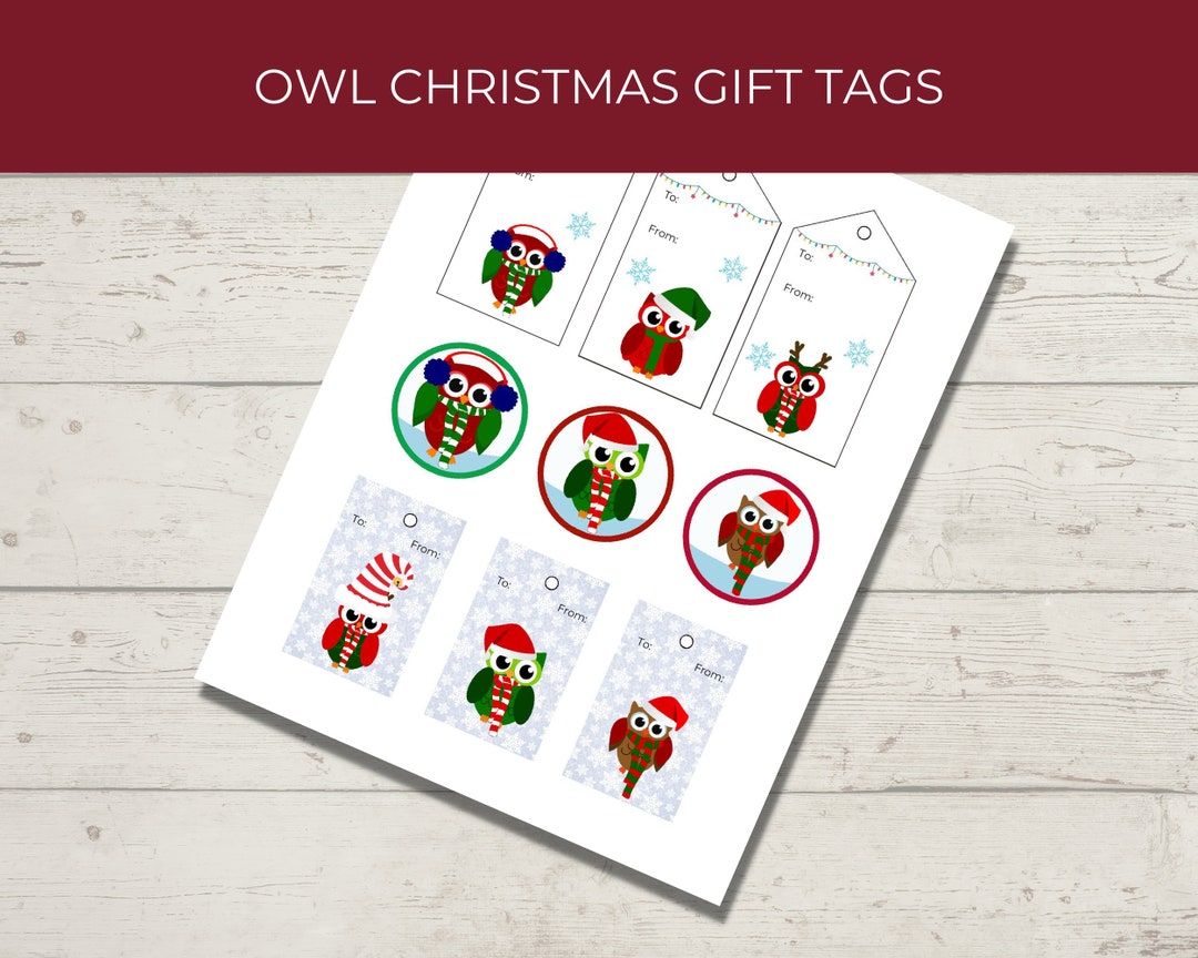 Printable Owl Christmas Gift Tags - Etsy