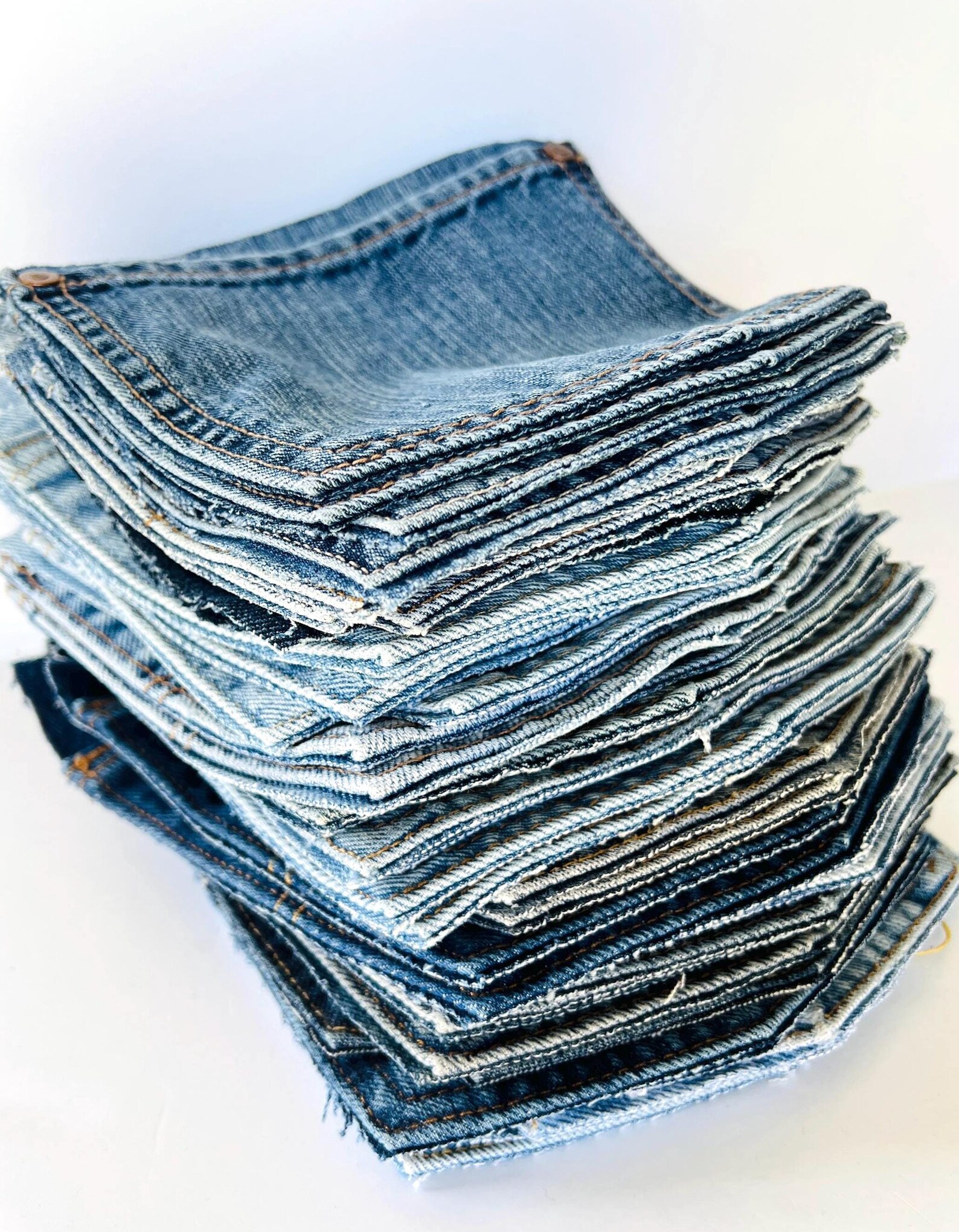 Pockets From Denim Jeans, up Cycled Denim Pockets, Recycled Cotton ...