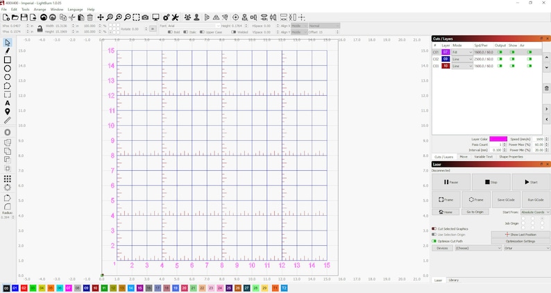 Laser Grid Pack 15 X 15 400mm X 400mm Work Area Ortur Master 2 Pro ...