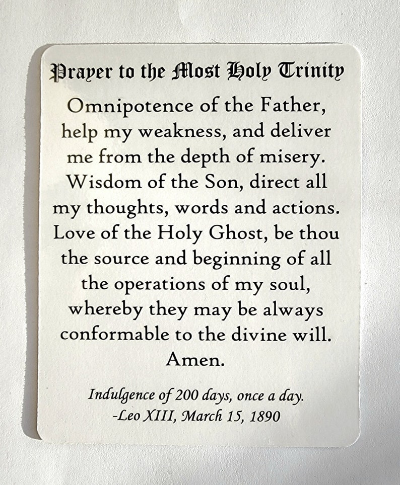 Most Holy Trinity Prayer Card - Etsy