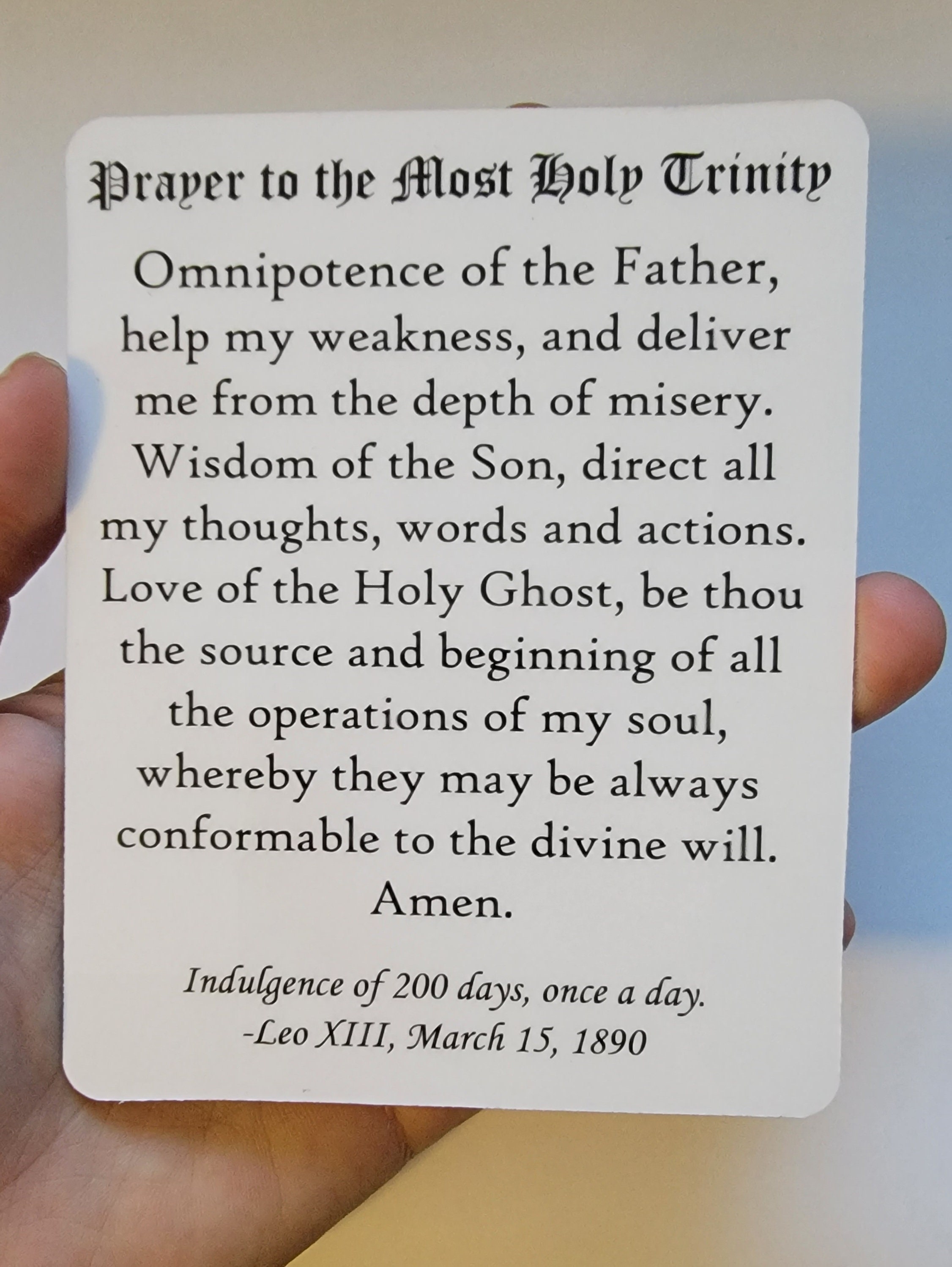 Most Holy Trinity Prayer Card - Etsy