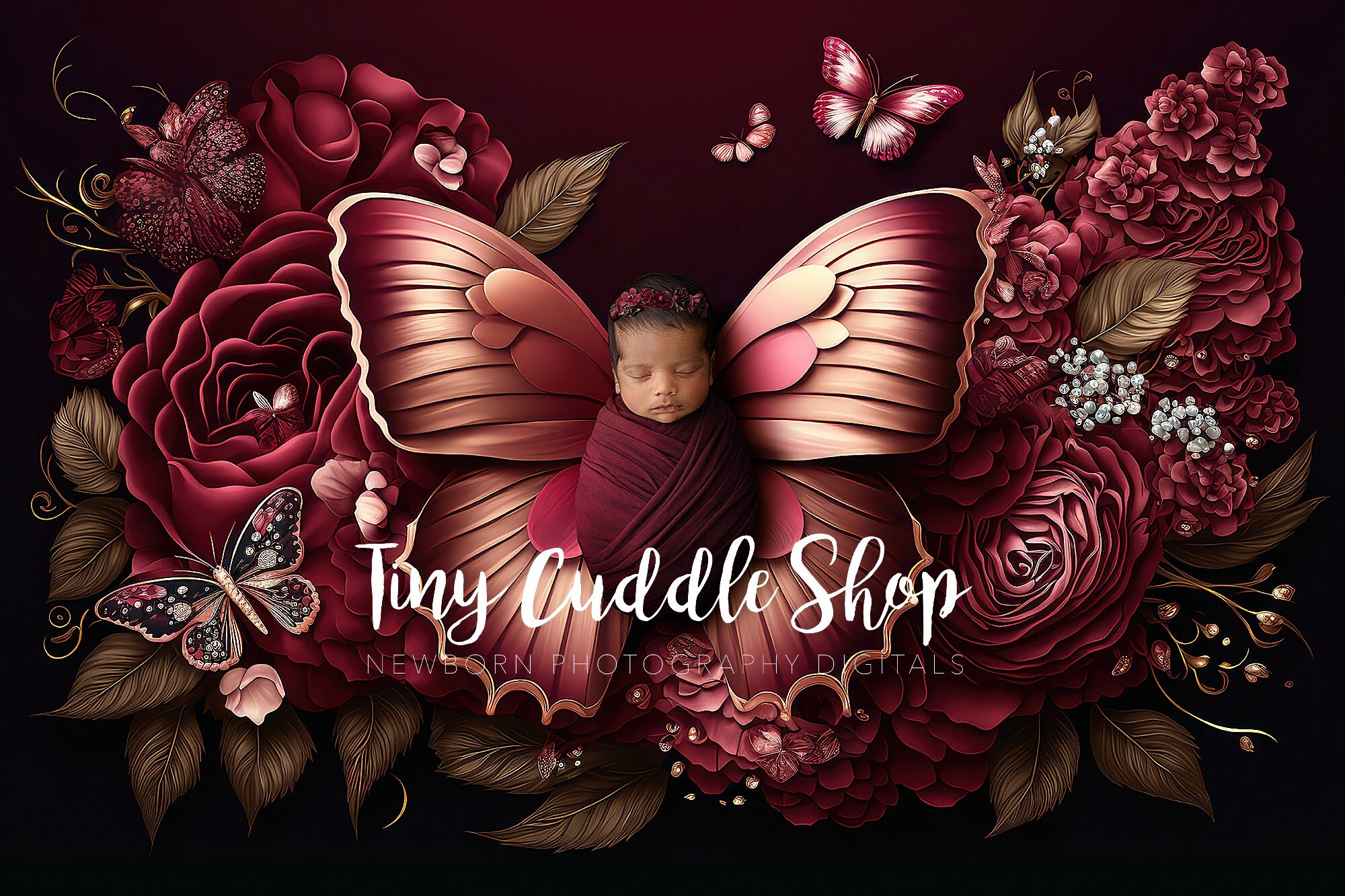 Newborn Digital Backdrop, Butterfly Backdrop Overlays, Digital Backdrop ...