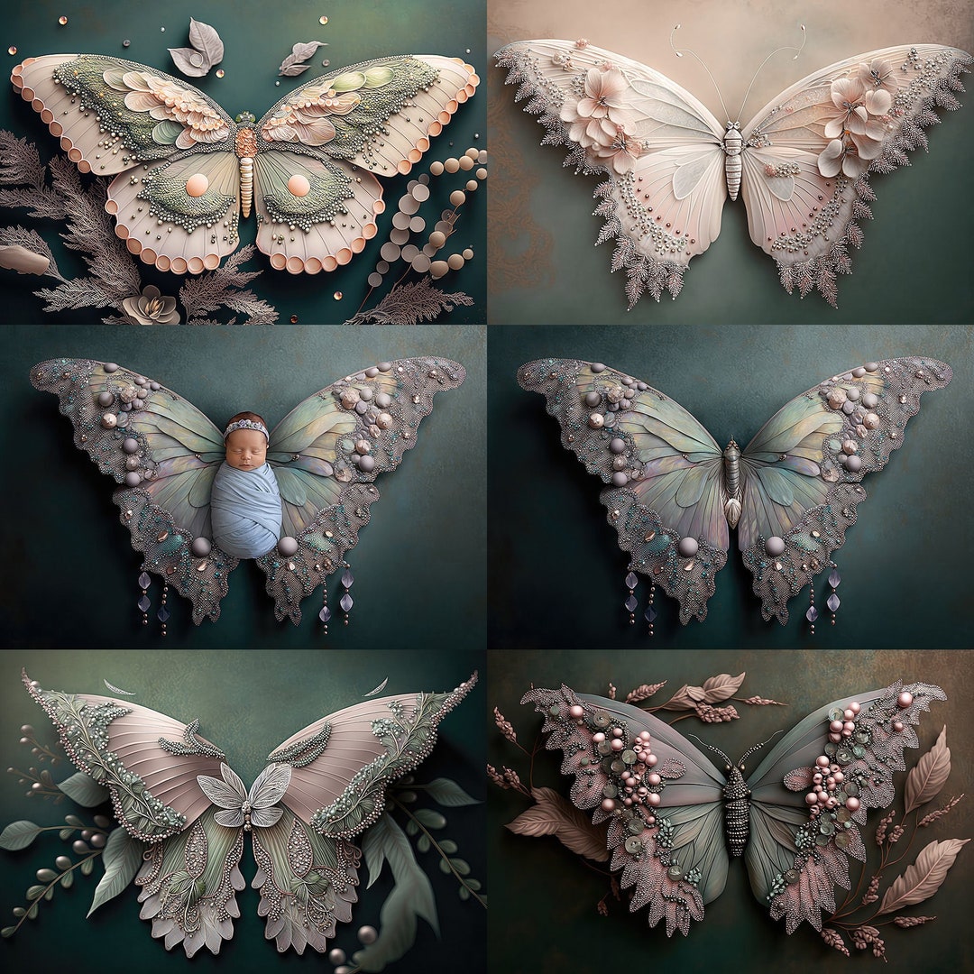 Newborn Digital Backdrop, Butterfly Backdrop Overlays, Digital Backdrop ...