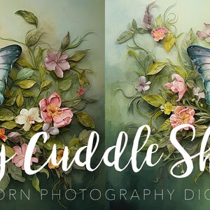Butterfly Newborn Digital Backdrop: Rainbow Floral Wings - AI Created ...
