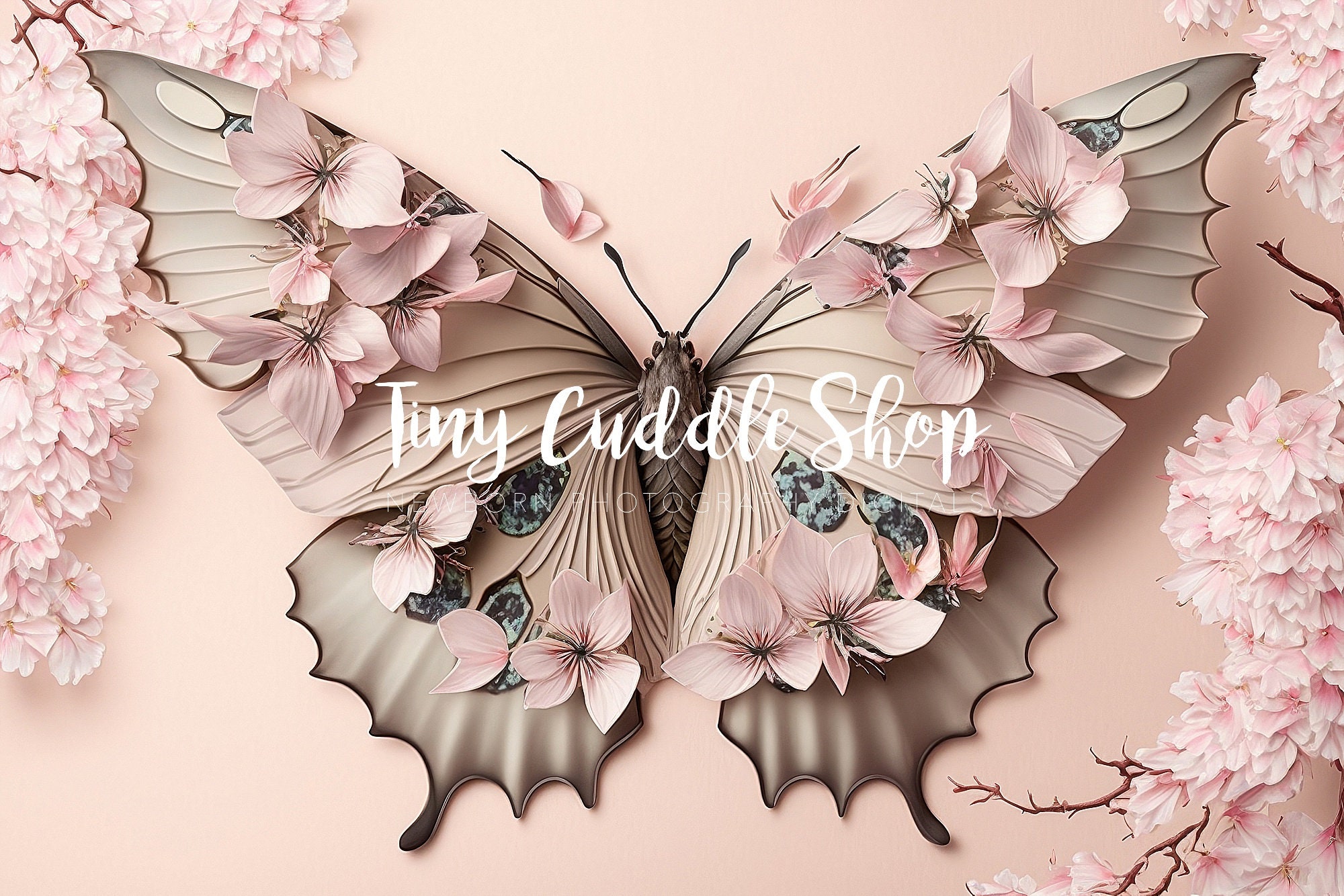 Newborn Digital Backdrop, Butterfly Backdrop Overlays, Digital Backdrop ...