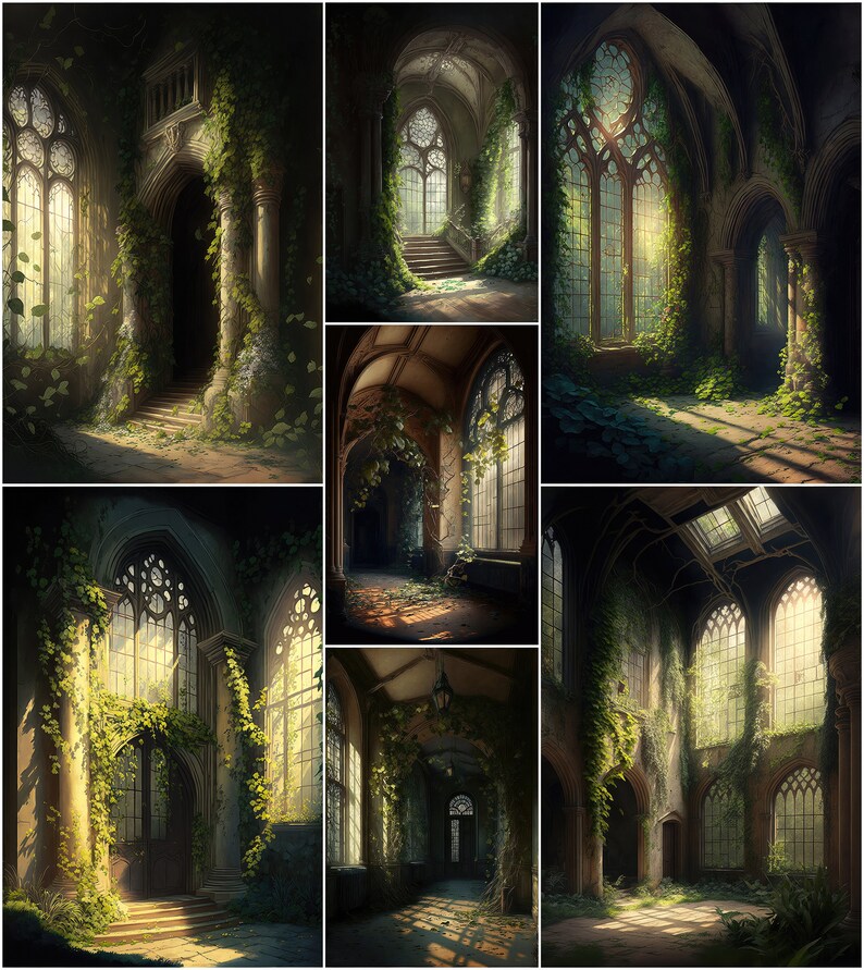 Overgrown Ruins Digital Backdrop, Maternity Backdrop Overlays, Digital ...