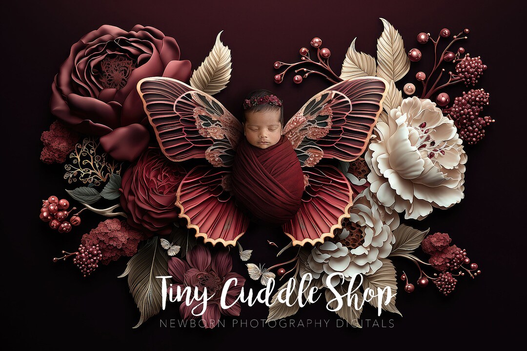 Newborn Digital Backdrop, Butterfly Backdrop Overlays, Digital Backdrop ...