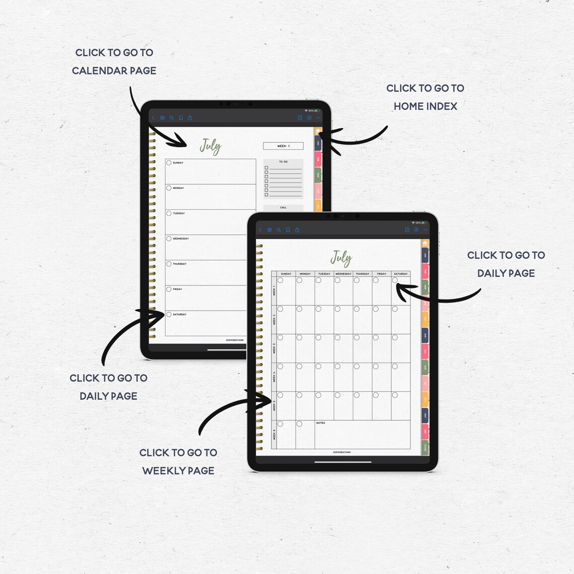 Boho Digital Planner, Goodnotes Planner, iPad Planner, Undated Planner ...