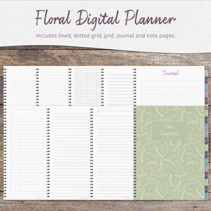 Floral Digital Planner, iPad Planner, Digital Planner, Hyperlinked ...