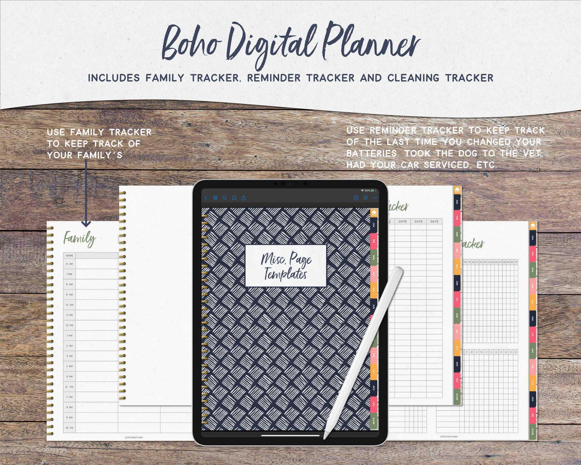 Boho Digital Planner, Goodnotes Planner, iPad Planner, Undated Planner ...