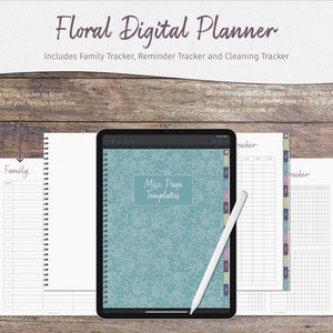Floral Digital Planner, iPad Planner, Digital Planner, Hyperlinked ...