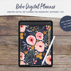 Boho Digital Planner, Goodnotes Planner, iPad Planner, Undated Planner ...