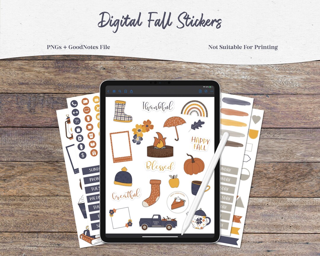 Fall Stickers, Digital Stickers, Digital Planner Stickers, Goodnotes ...