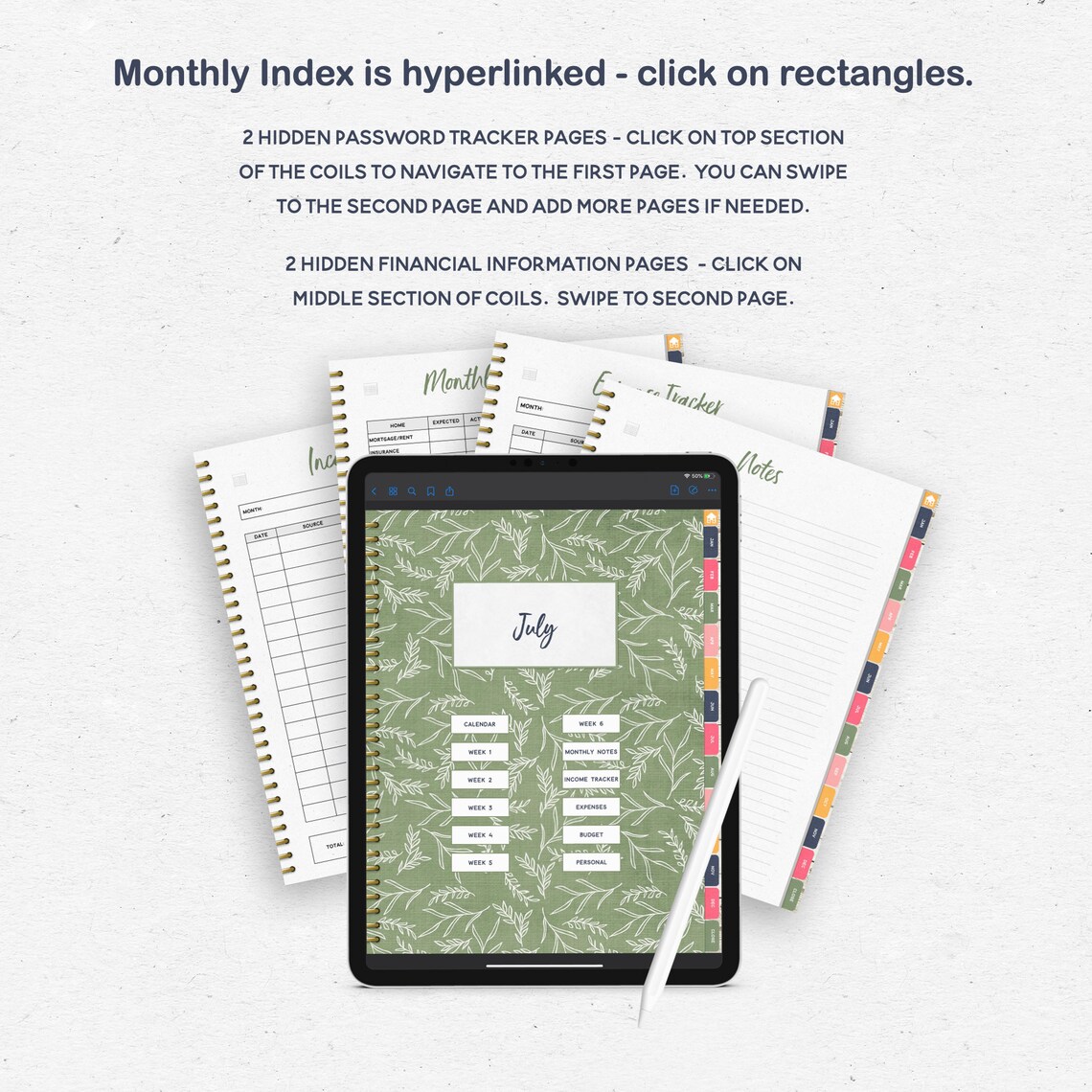 Boho Digital Planner, Goodnotes Planner, iPad Planner, Undated Planner ...