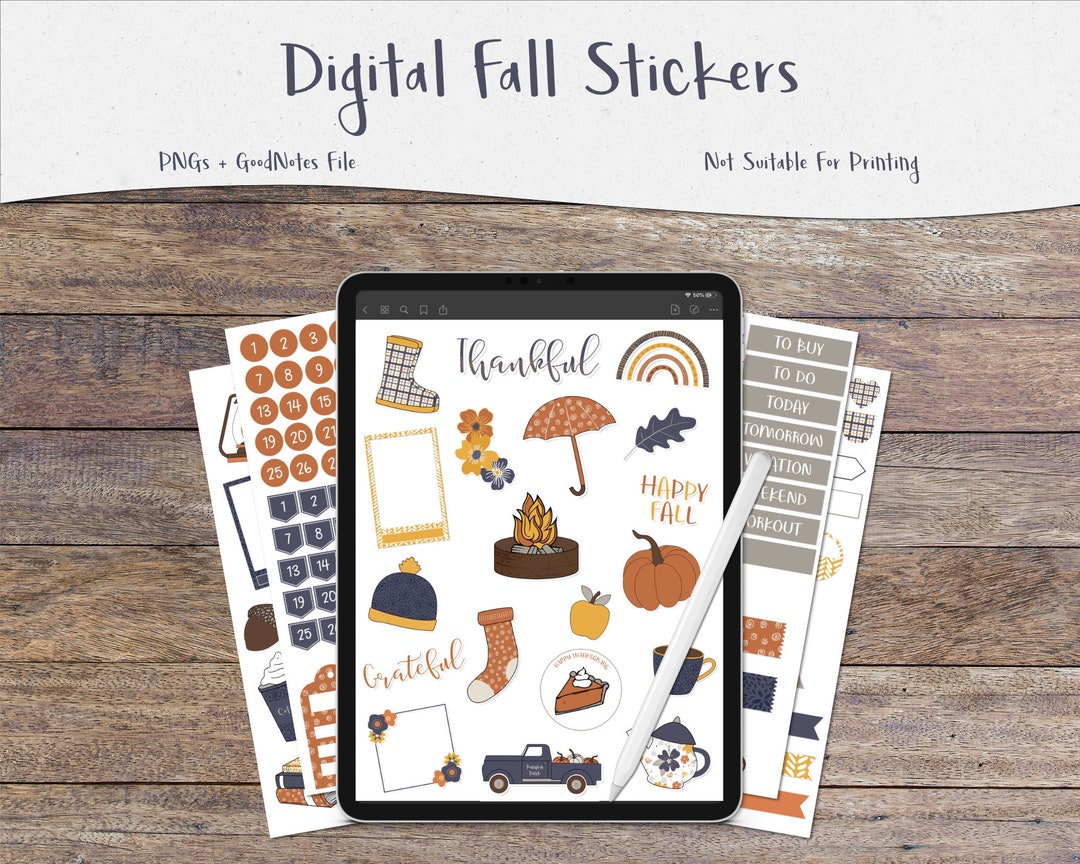 Fall Stickers, Digital Stickers, Digital Planner Stickers, Goodnotes ...