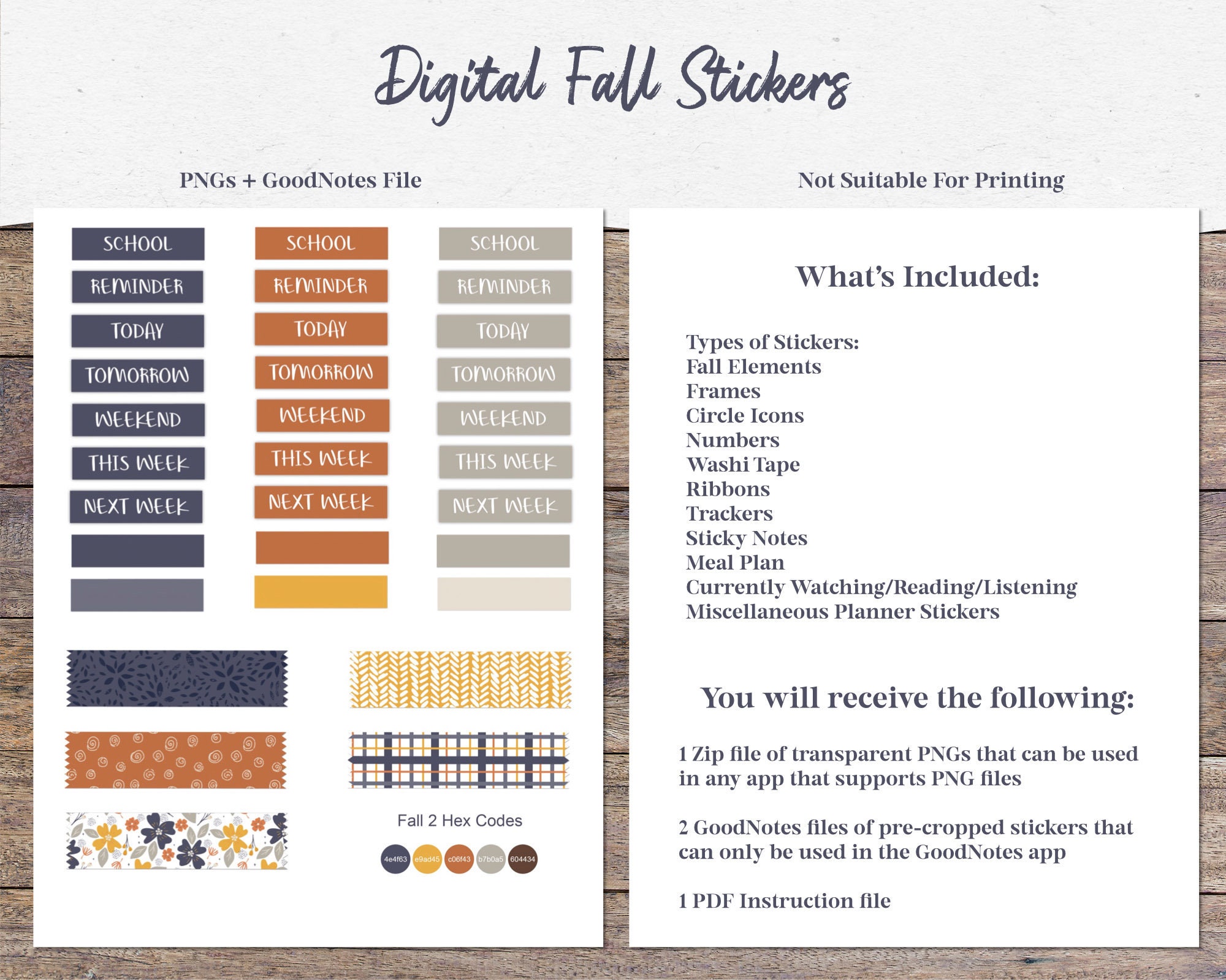 Fall Stickers, Digital Stickers, Digital Planner Stickers, Goodnotes ...