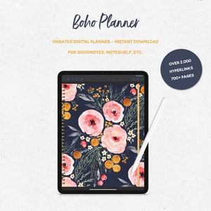 Boho Digital Planner, Goodnotes Planner, iPad Planner, Undated Planner ...