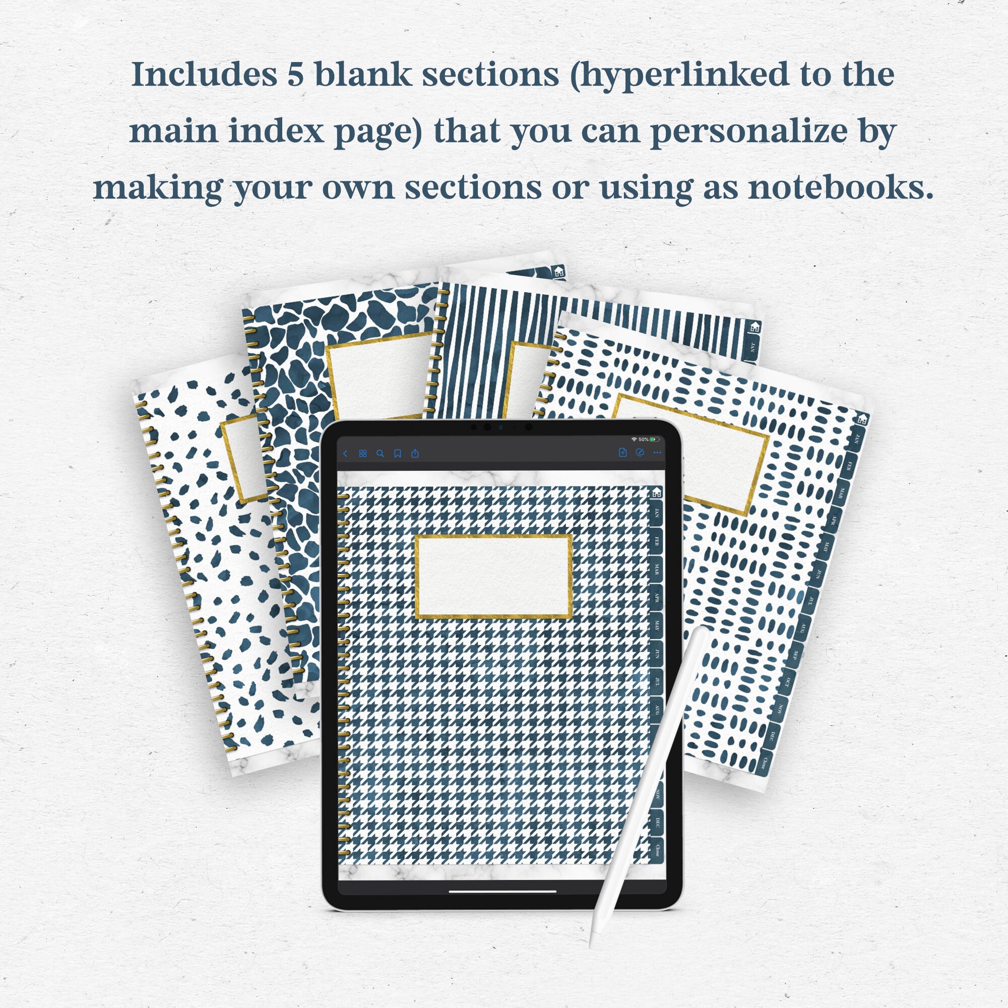 Navy Planner, Undated Digital Planner, Goodnotes Planner, iPad Planner ...