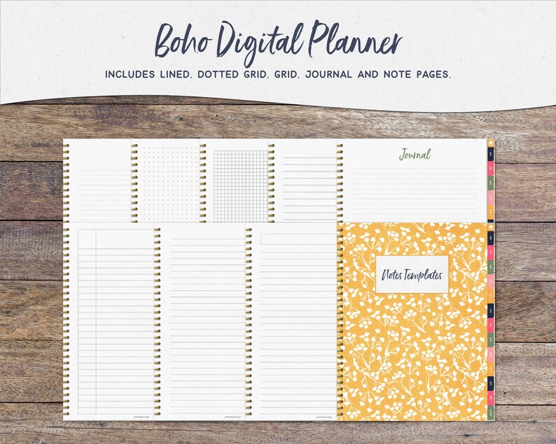 Boho Digital Planner, Goodnotes Planner, iPad Planner, Undated Planner ...