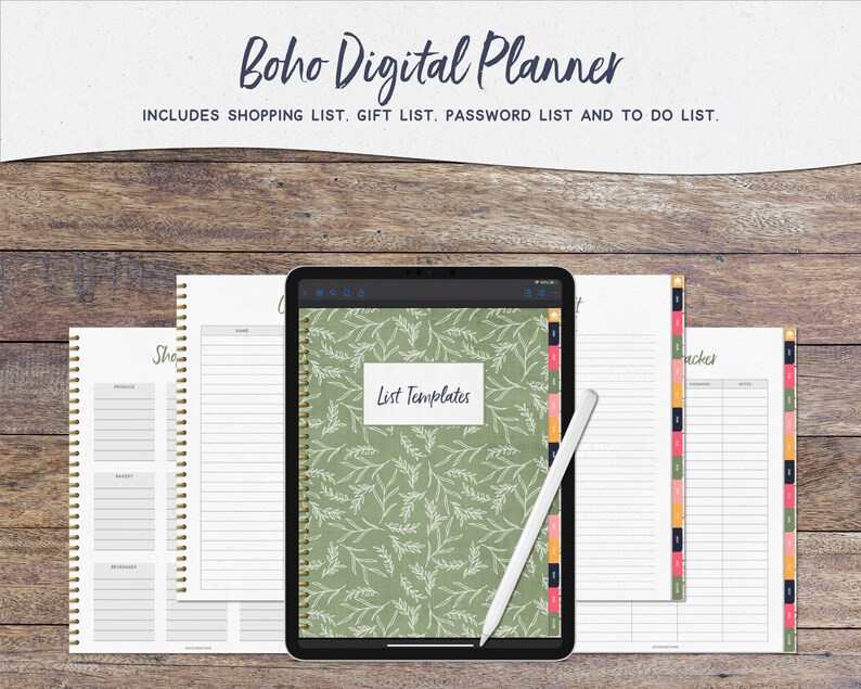 Boho Digital Planner, Goodnotes Planner, iPad Planner, Undated Planner ...
