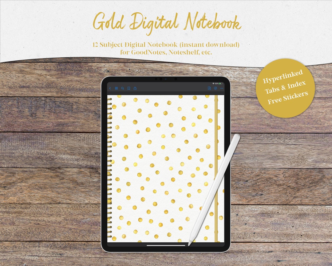 12 Subject Digital Notebook, Goodnotes Notebook, iPad Notebook ...