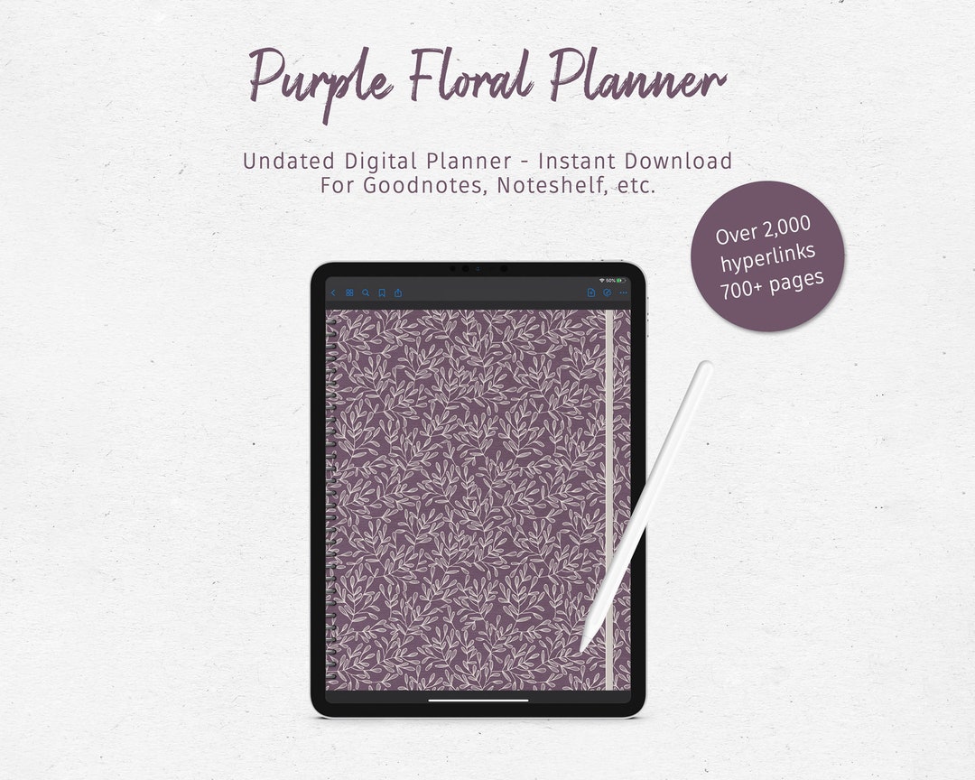 Floral Digital Planner, iPad Planner, Digital Planner, Hyperlinked ...