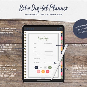 Boho Digital Planner, Goodnotes Planner, iPad Planner, Undated Planner ...
