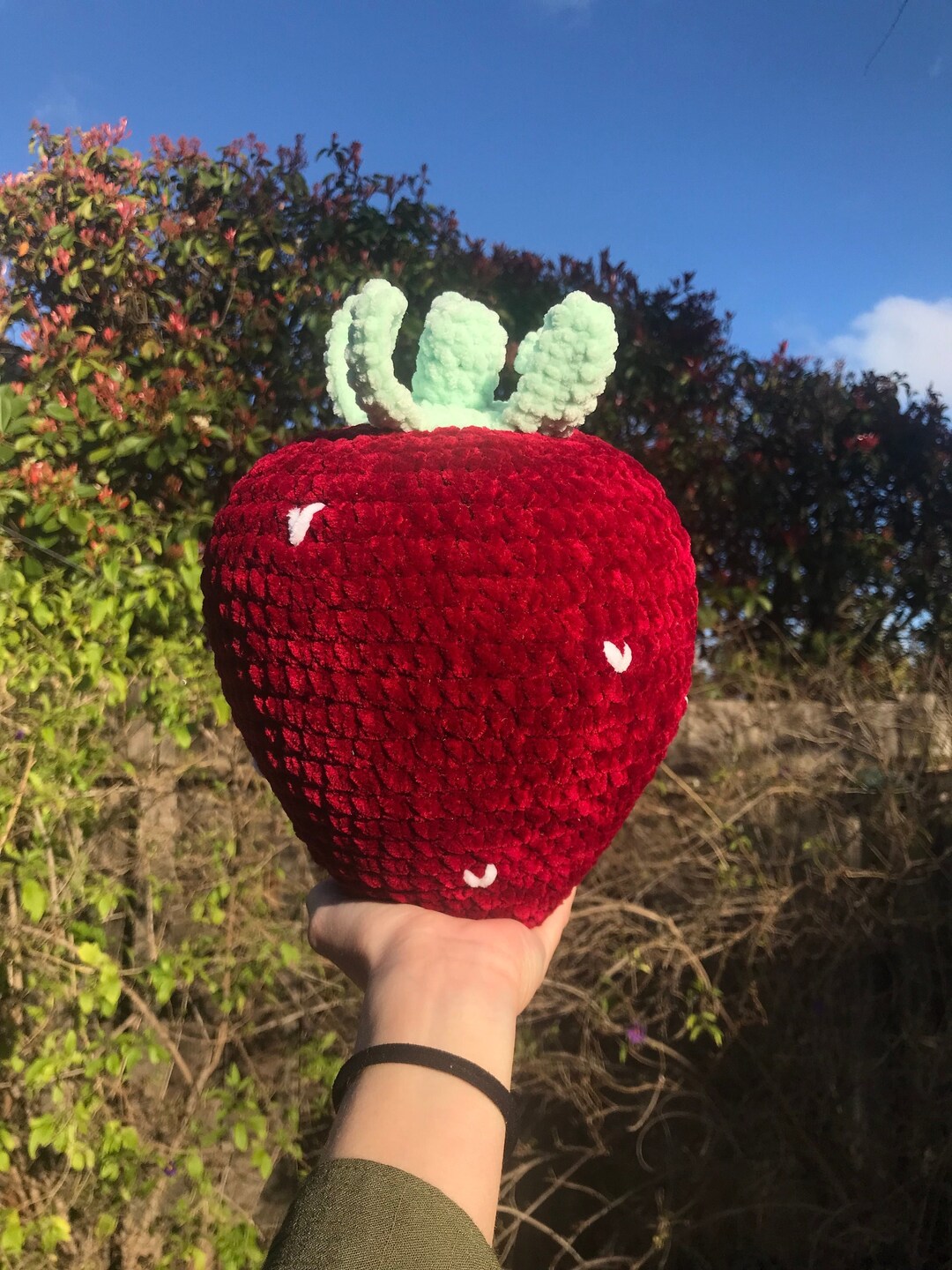 Crochet Strawberry Plush , Strawberry Plushie , Strawberry Pillow - Etsy