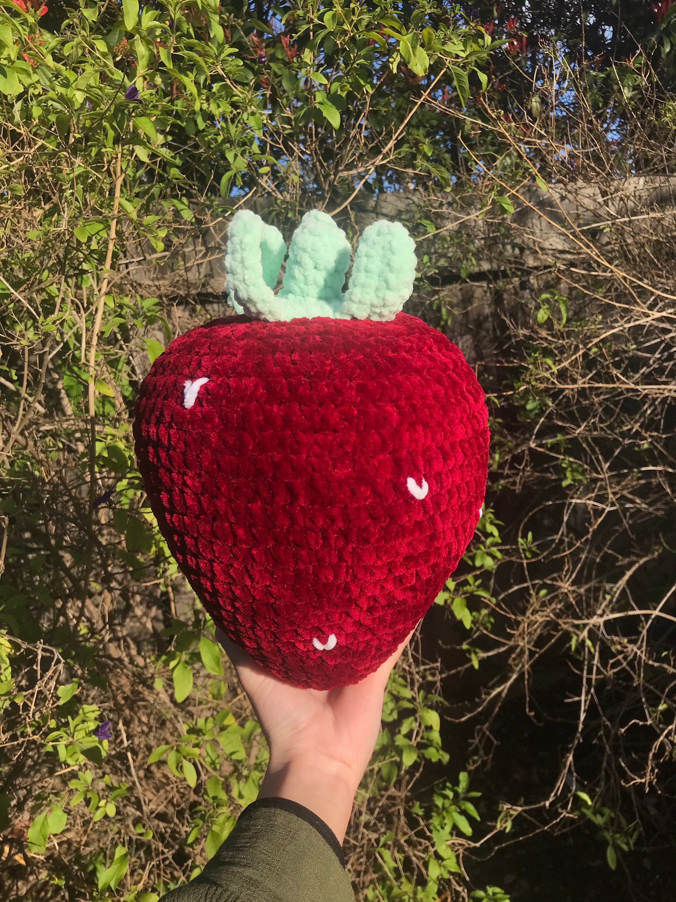 Crochet Strawberry Plush , Strawberry Plushie , Strawberry Pillow - Etsy