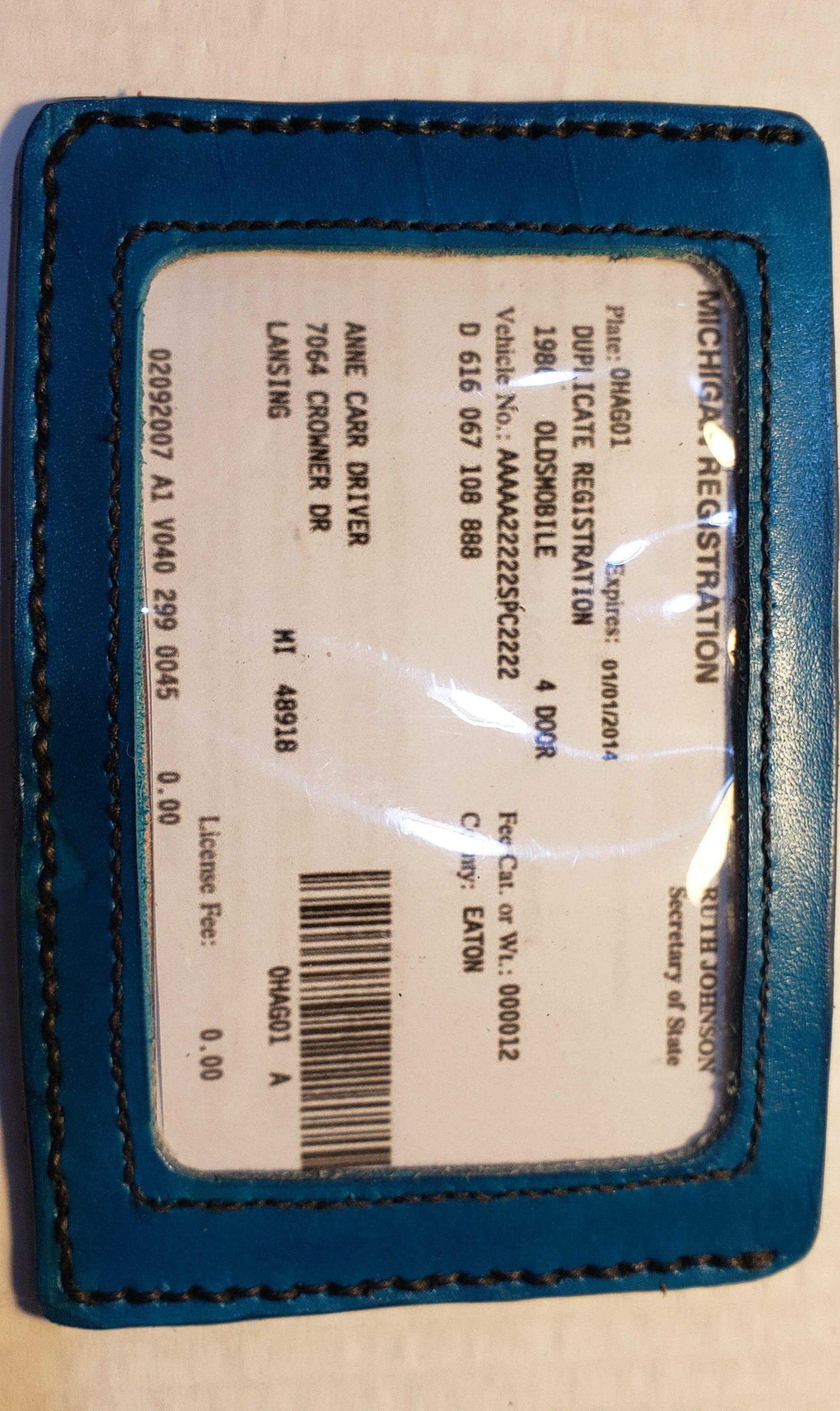 Car Registration & Insurance Wallet - Etsy