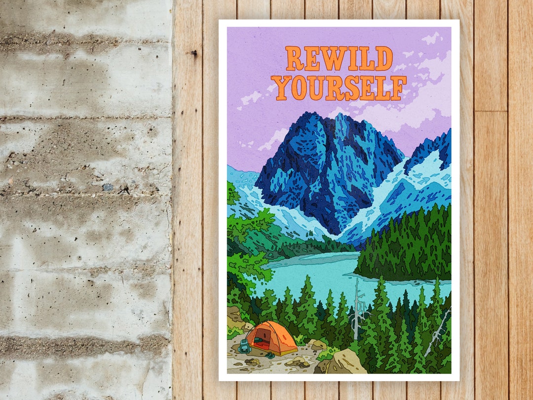 Rewild Yourself - Original Art Poster Print - Etsy