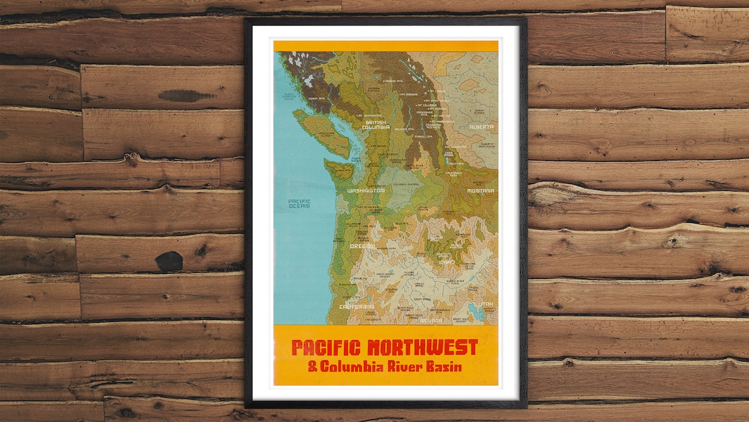PNW Illustrated Map - Map Poster - Pacific Northwest - Etsy