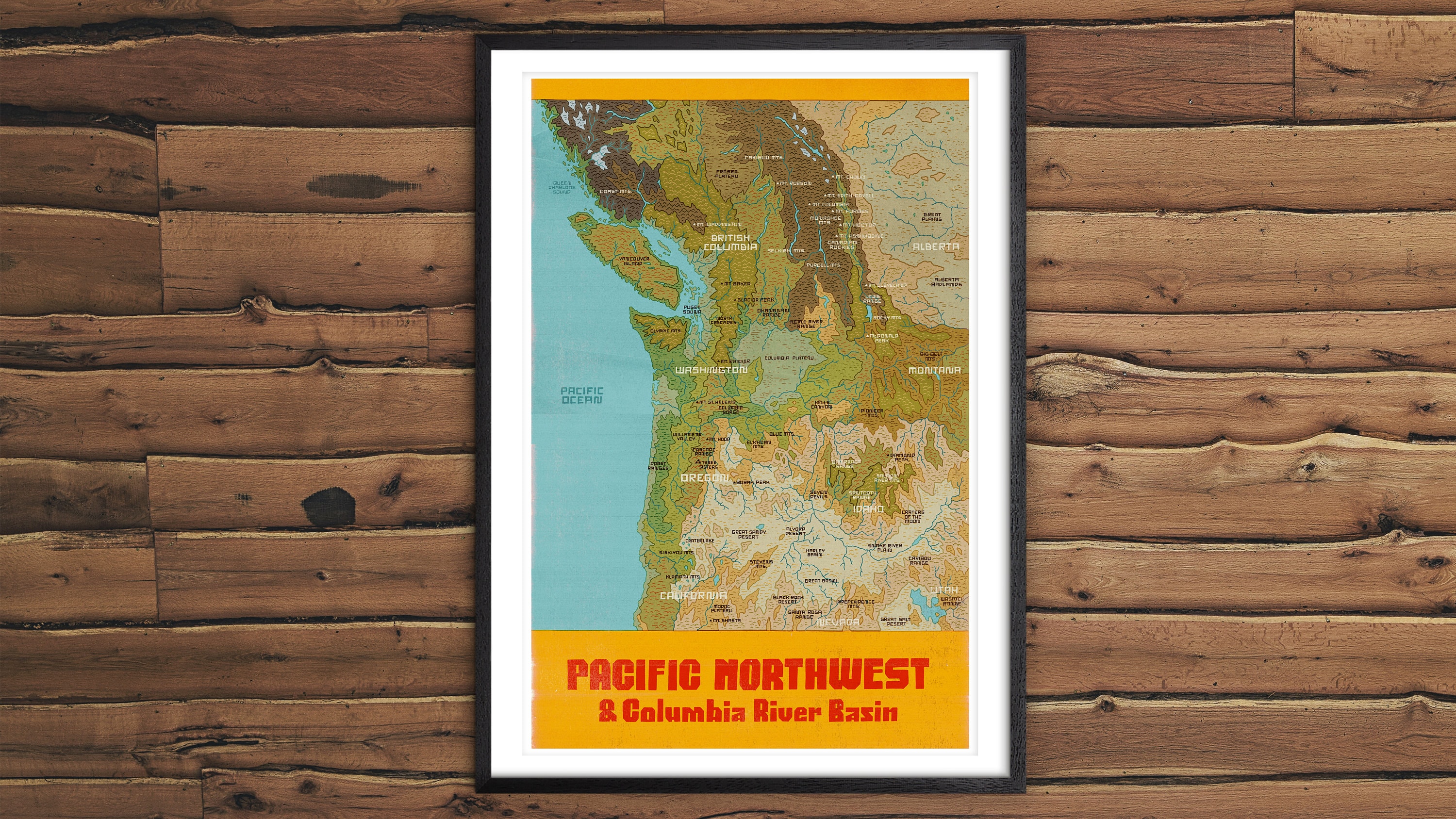 PNW Illustrated Map - Map Poster - Pacific Northwest - Etsy