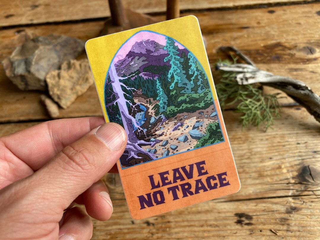 Leave No Trace Sticker - (2.5x4 Inches) Nature Motto Phrase Sticker ...