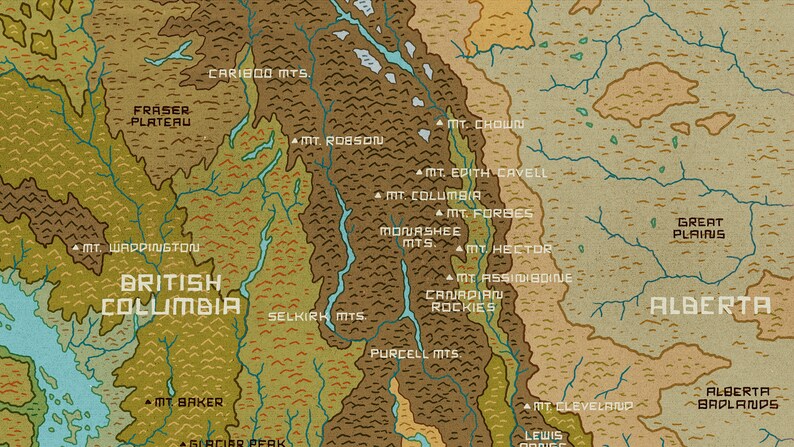 PNW Illustrated Map - Map Poster - Pacific Northwest - Etsy
