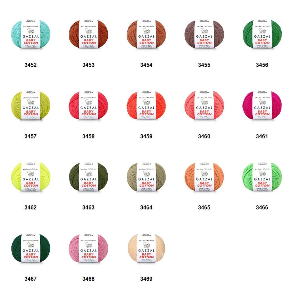 Gazzal Baby Cotton Yarn 50g 165m - Etsy